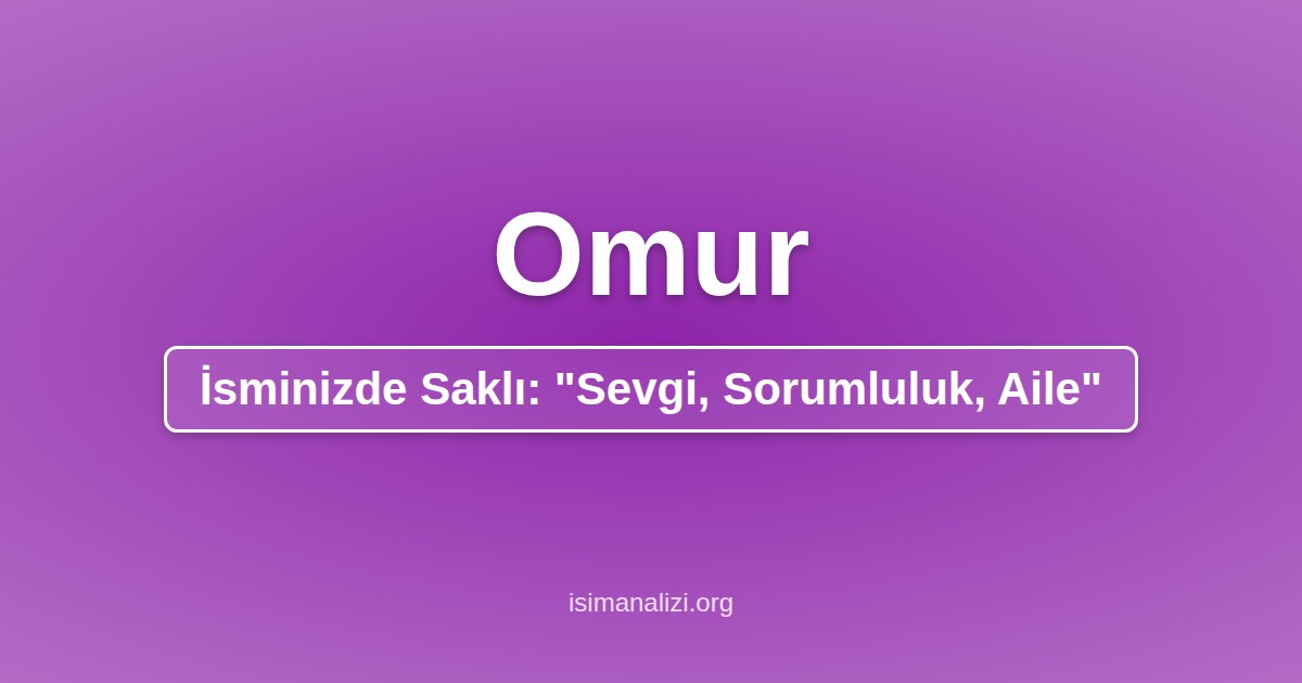 Omur İsminin Anlamı, Karakter Analizi ve Akrostiş Şiiri